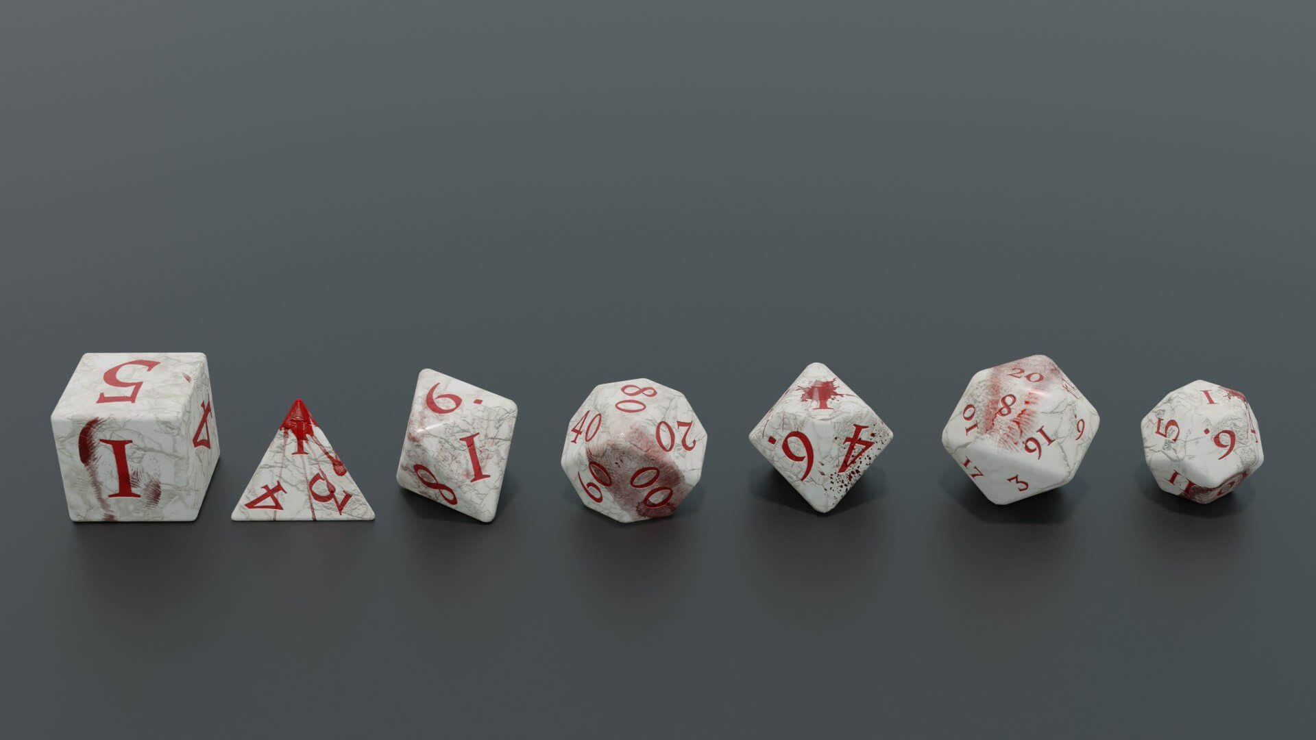 RPG Dice Asset Bloodybone - 3D Model by estchho