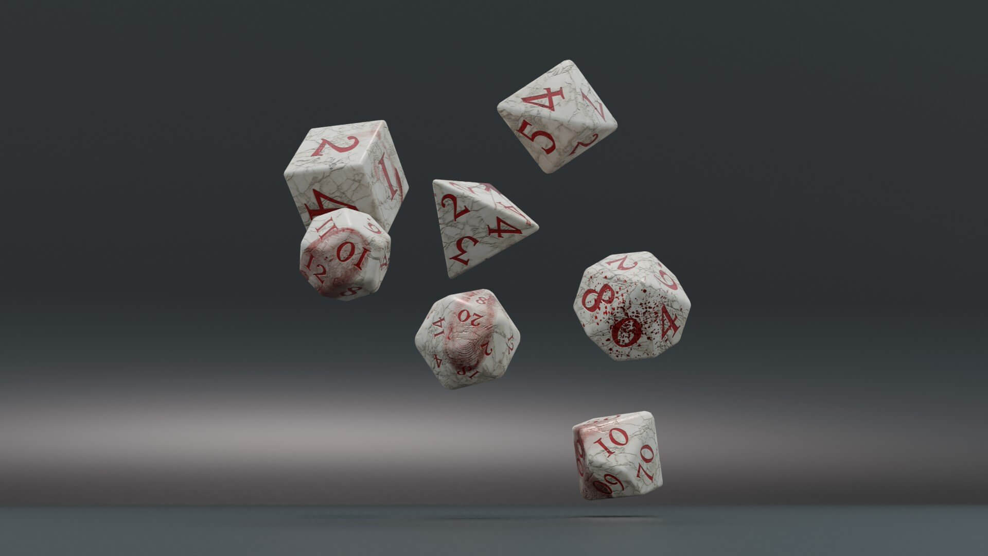 RPG Dice Asset Bloodybone - 3D Model by estchho