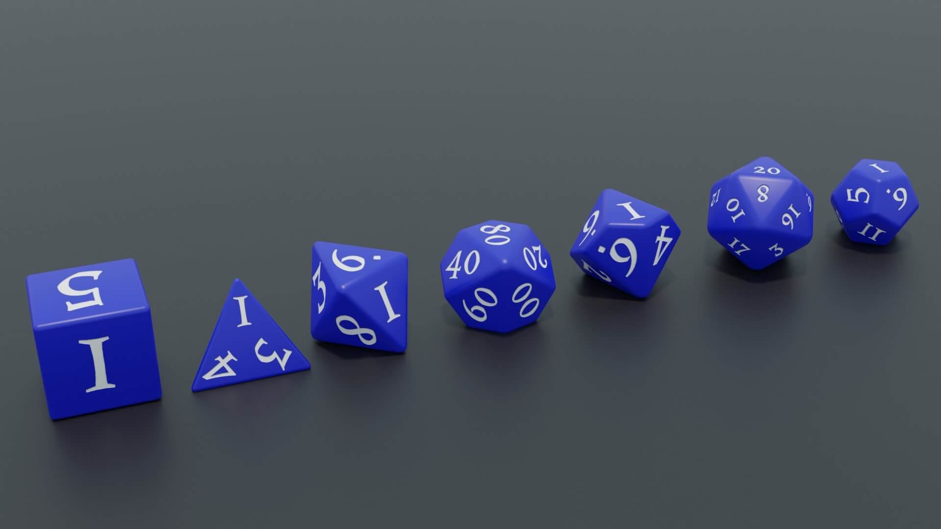RPG Dice Asset Blue - 3D Model by estchho