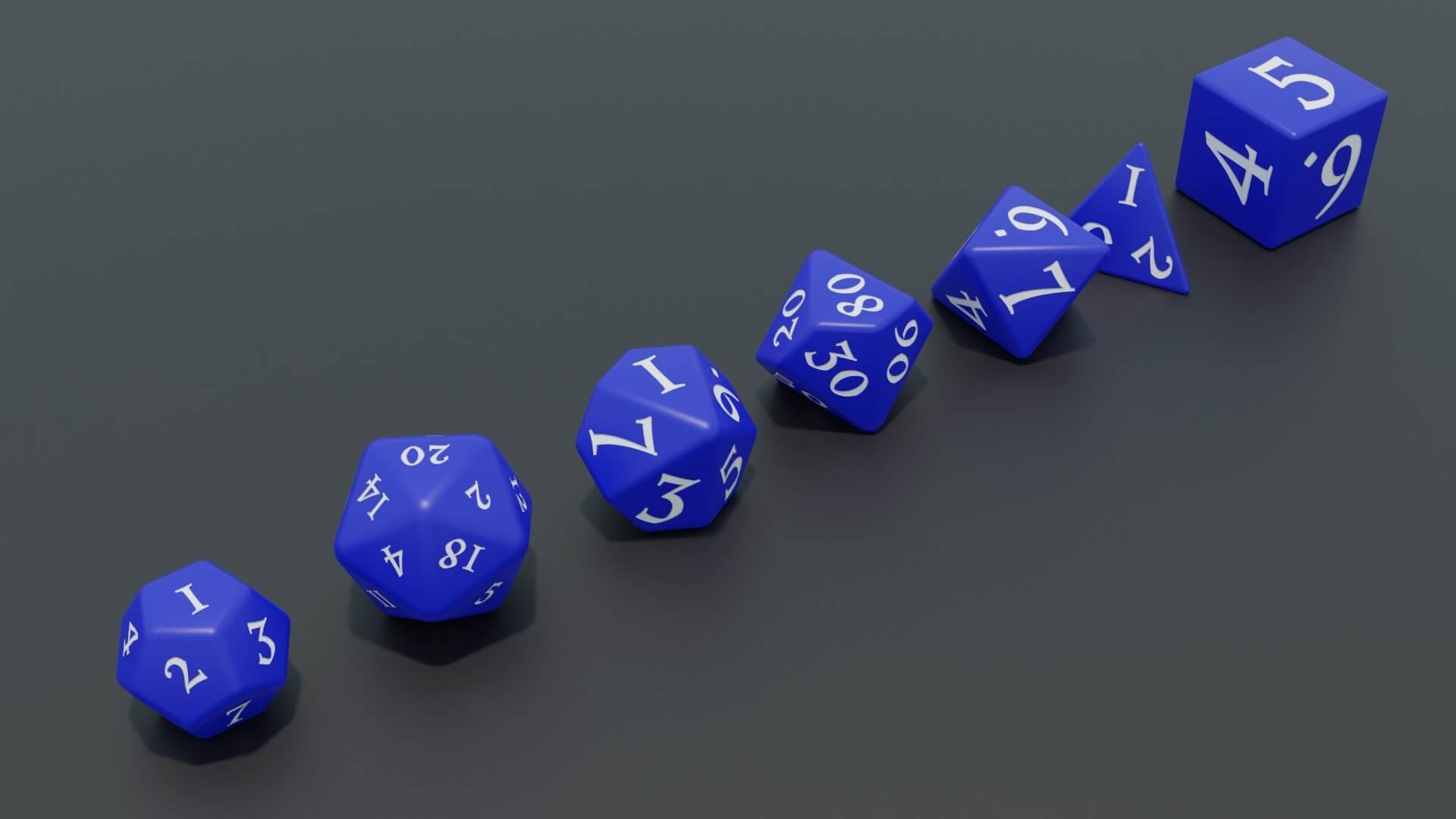 RPG Dice Asset Blue - 3D Model by estchho