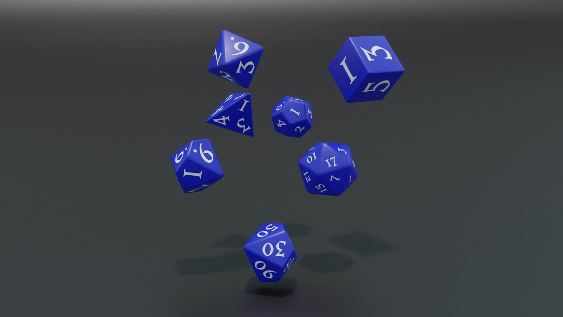 RPG Dice Asset Blue - 3D Model by estchho