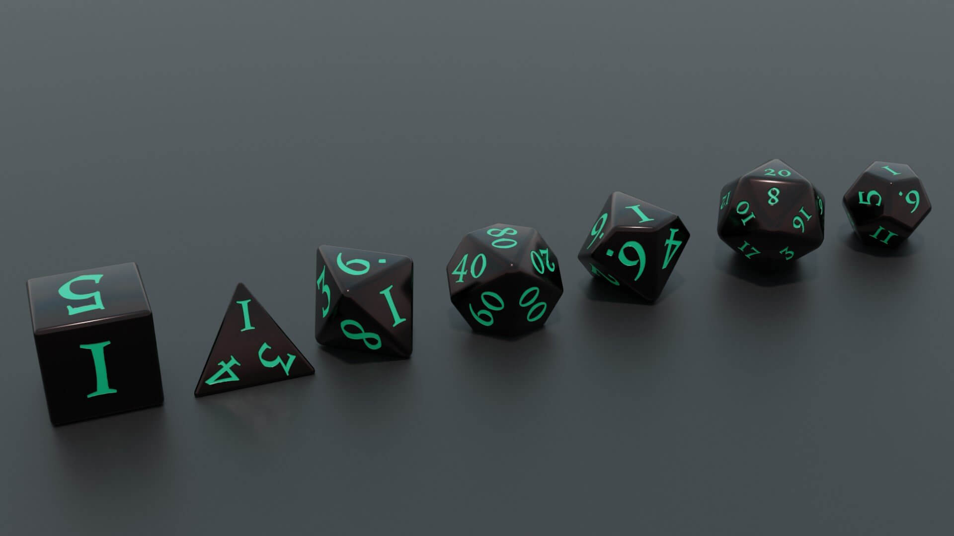 RPG Dice Asset Dark - 3D Model by estchho