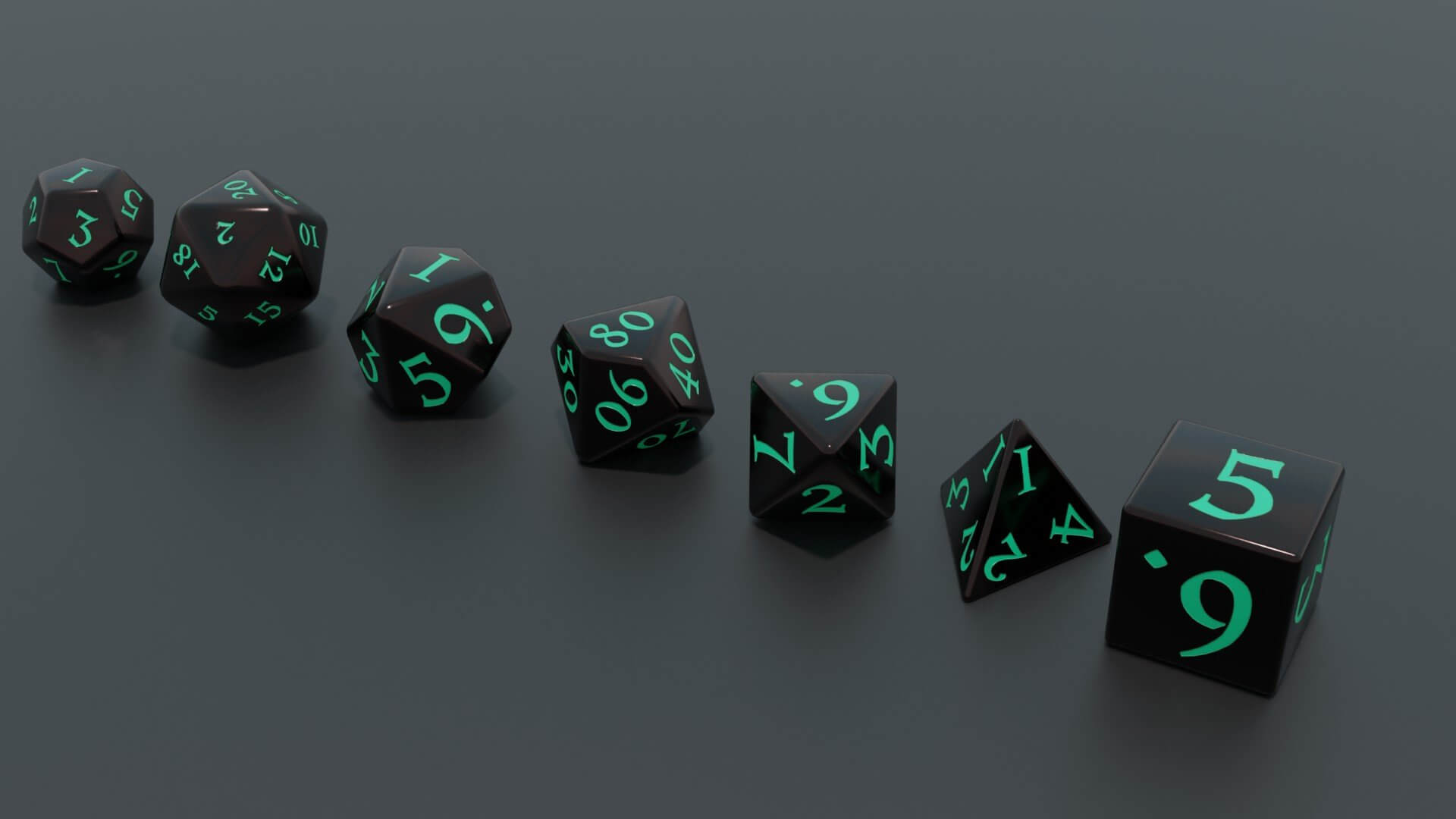 RPG Dice Asset Dark - 3D Model by estchho