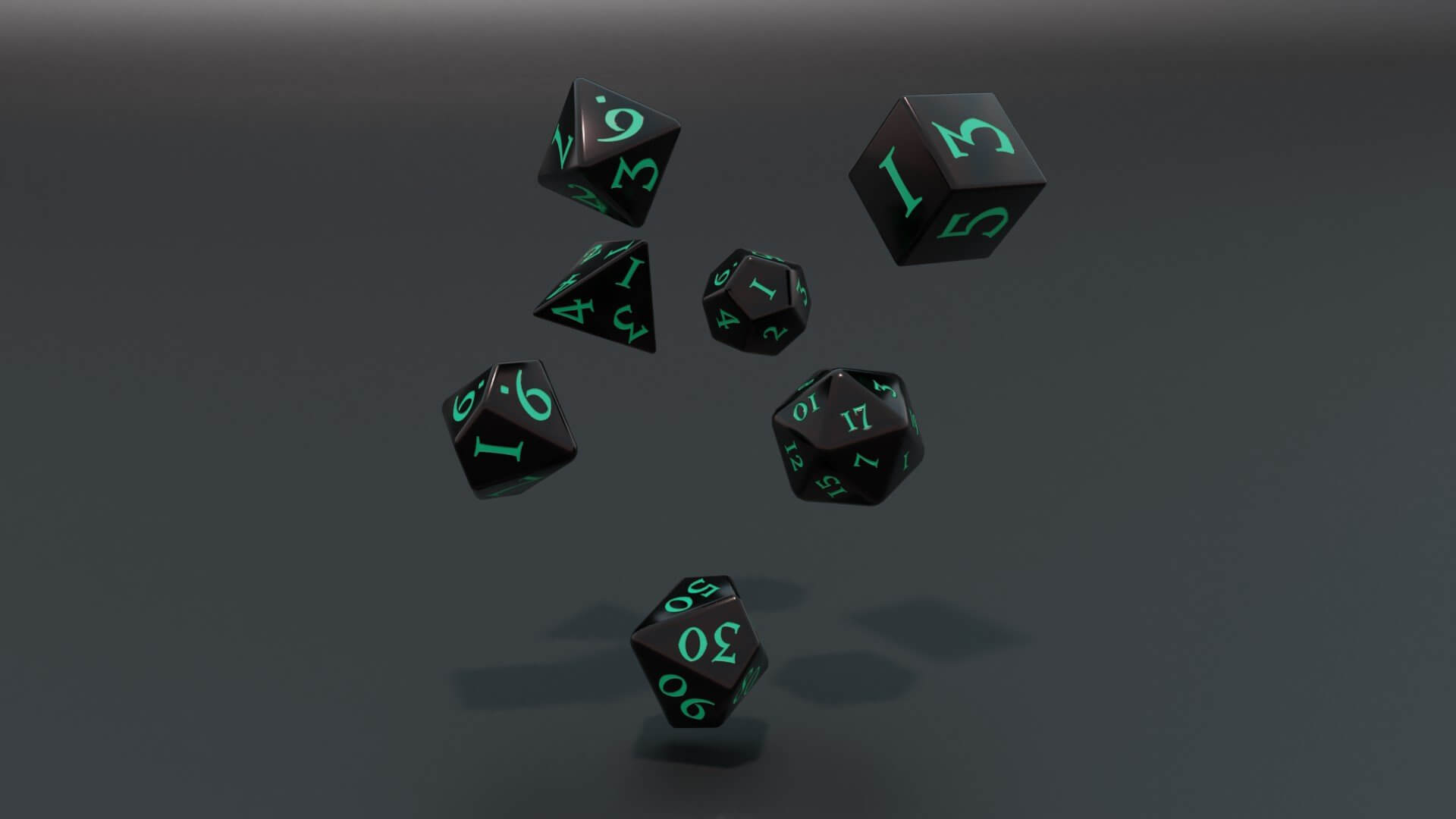 RPG Dice Asset Dark - 3D Model by estchho