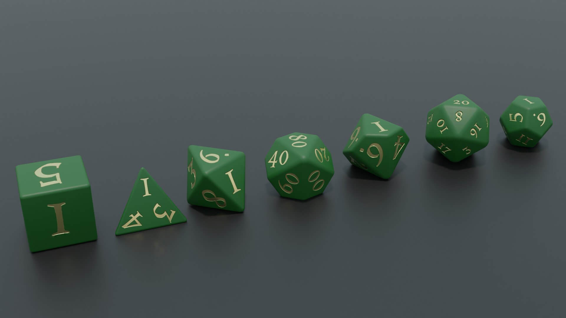 RPG Dice Asset Green - 3D Model by estchho