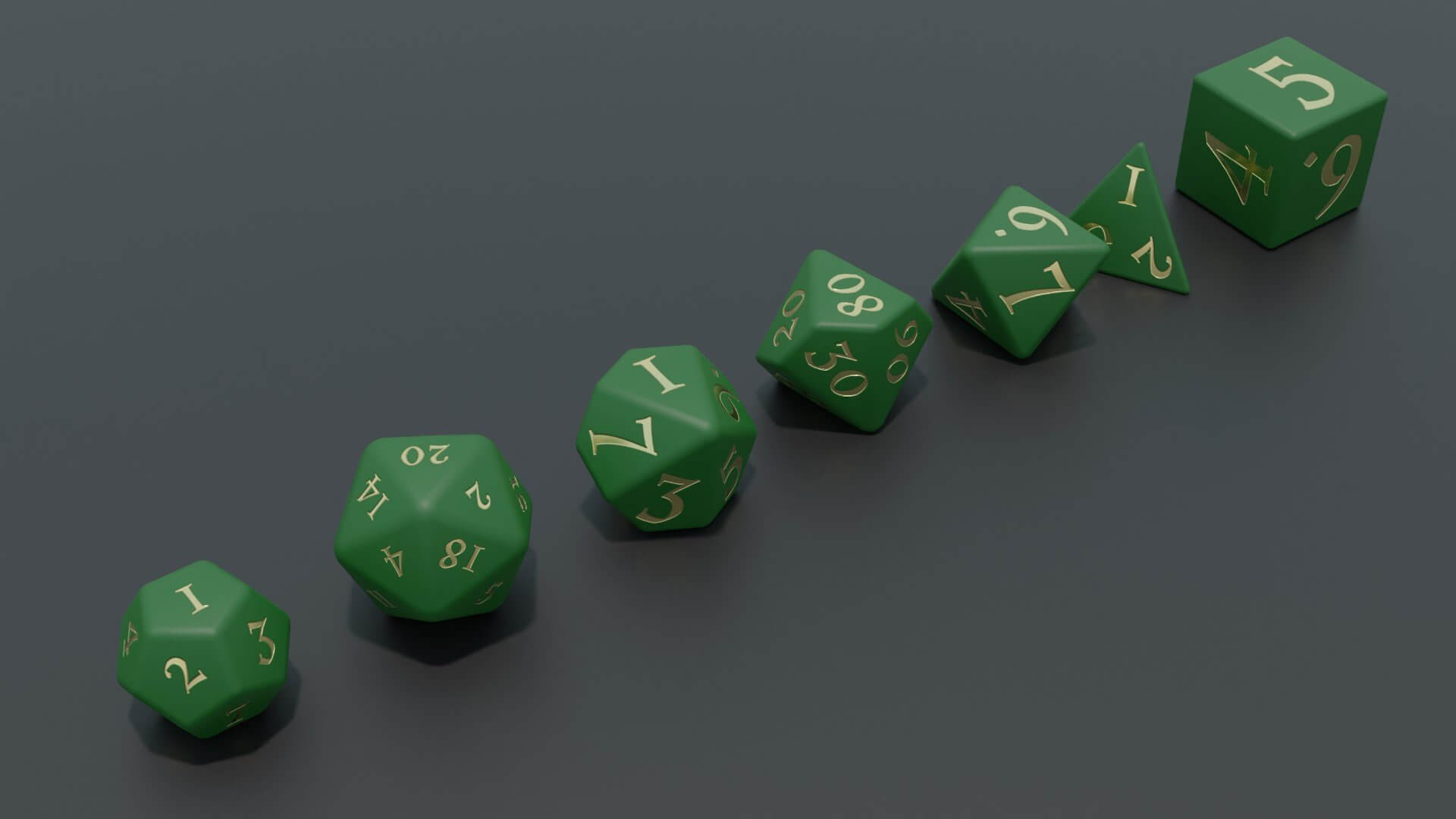 RPG Dice Asset Green - 3D Model by estchho