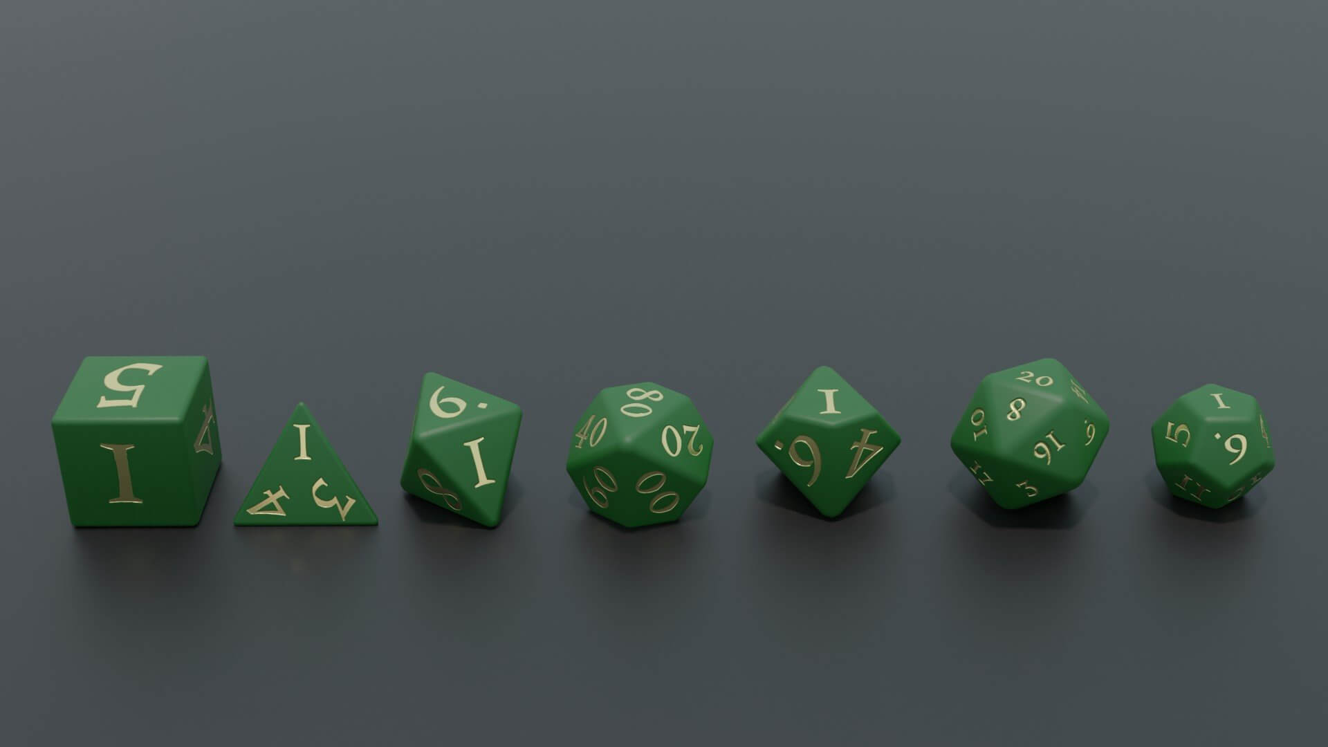 RPG Dice Asset Green - 3D Model by estchho