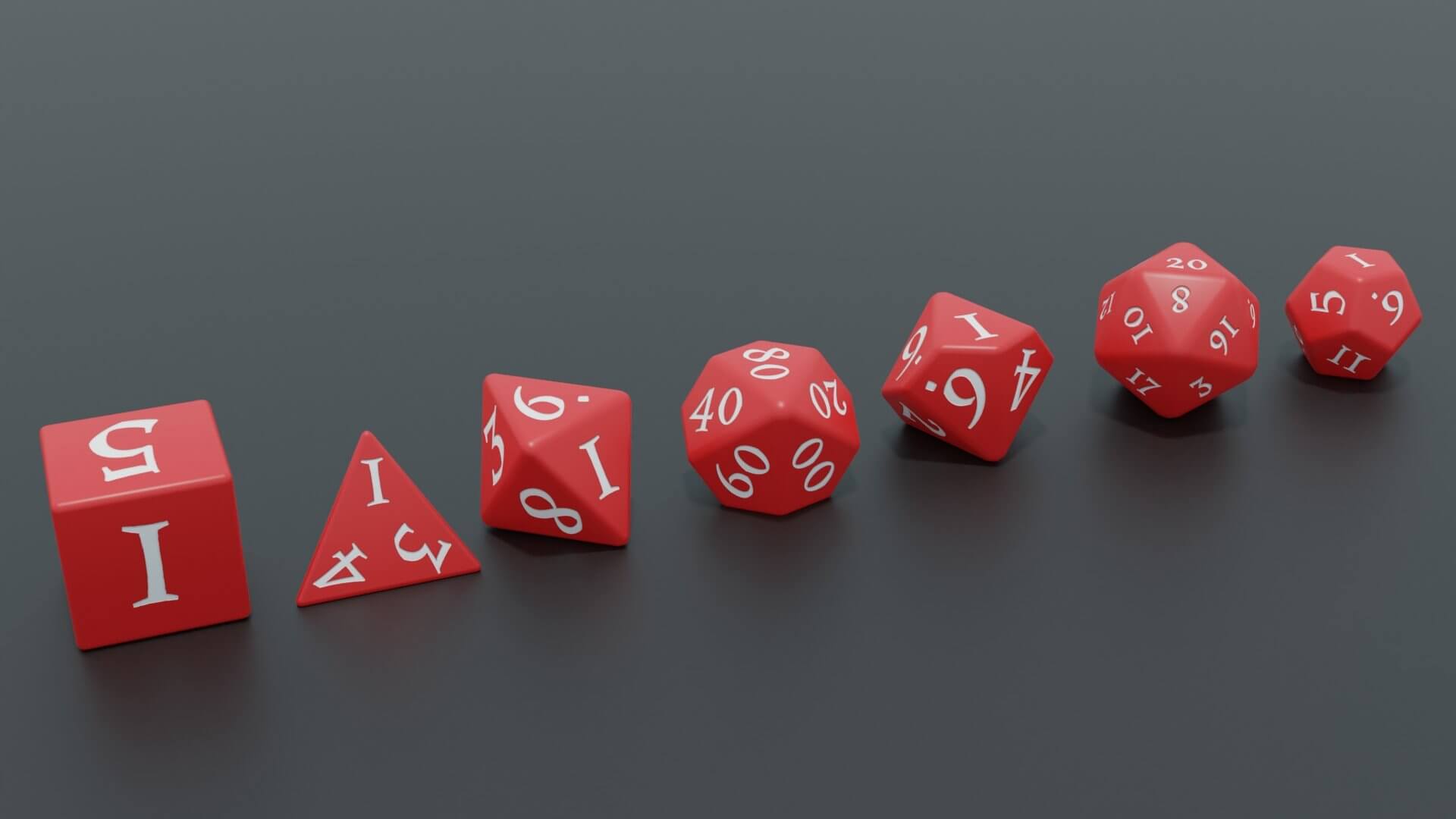 RPG Dice Asset Red - 3D Model by estchho