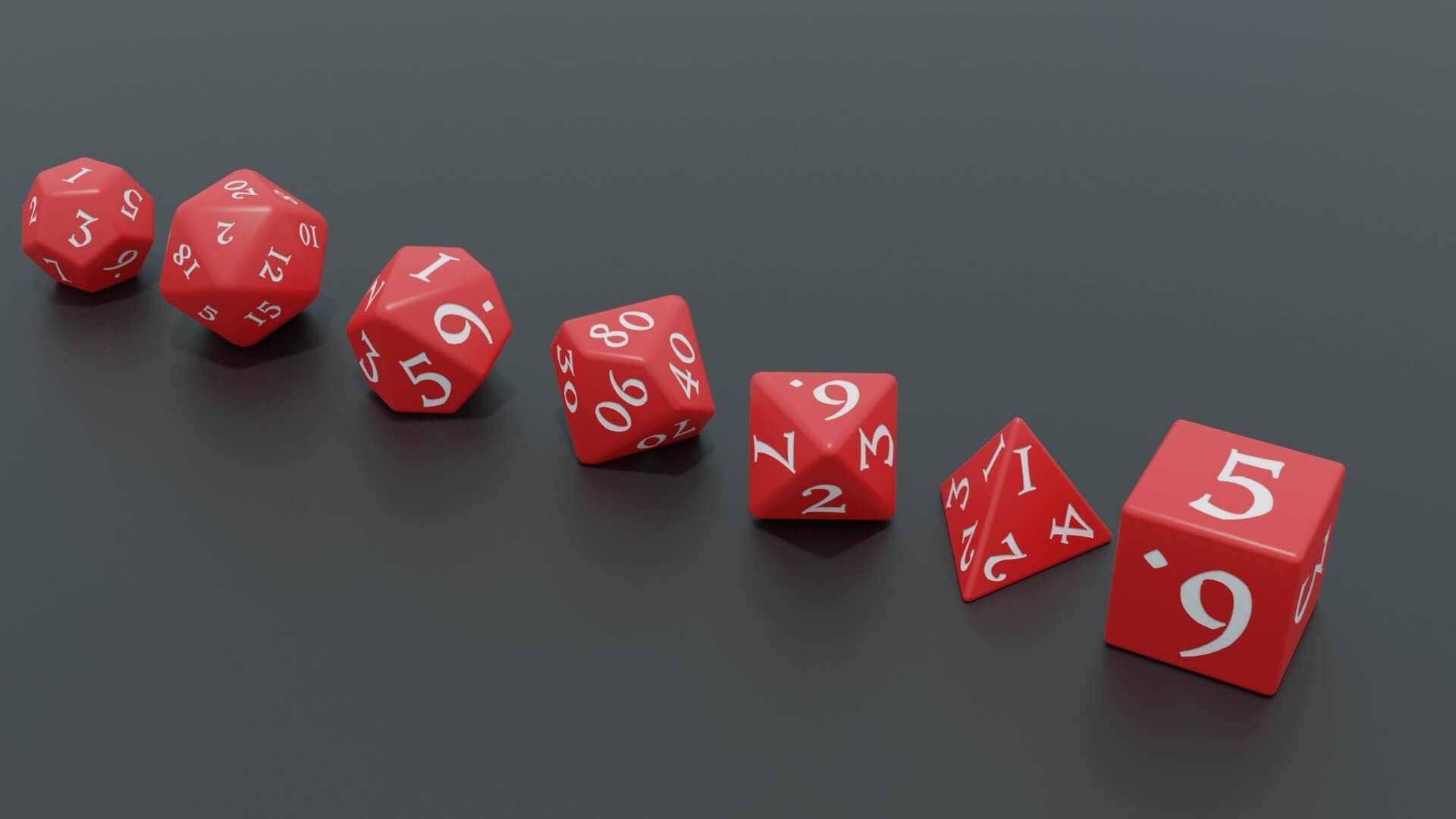 RPG Dice Asset Red - 3D Model by estchho