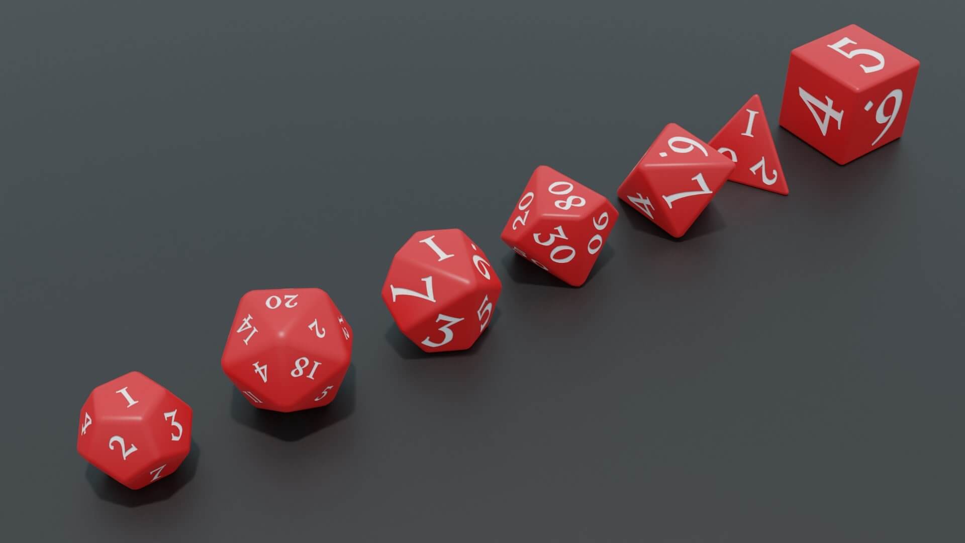 RPG Dice Asset Red - 3D Model by estchho