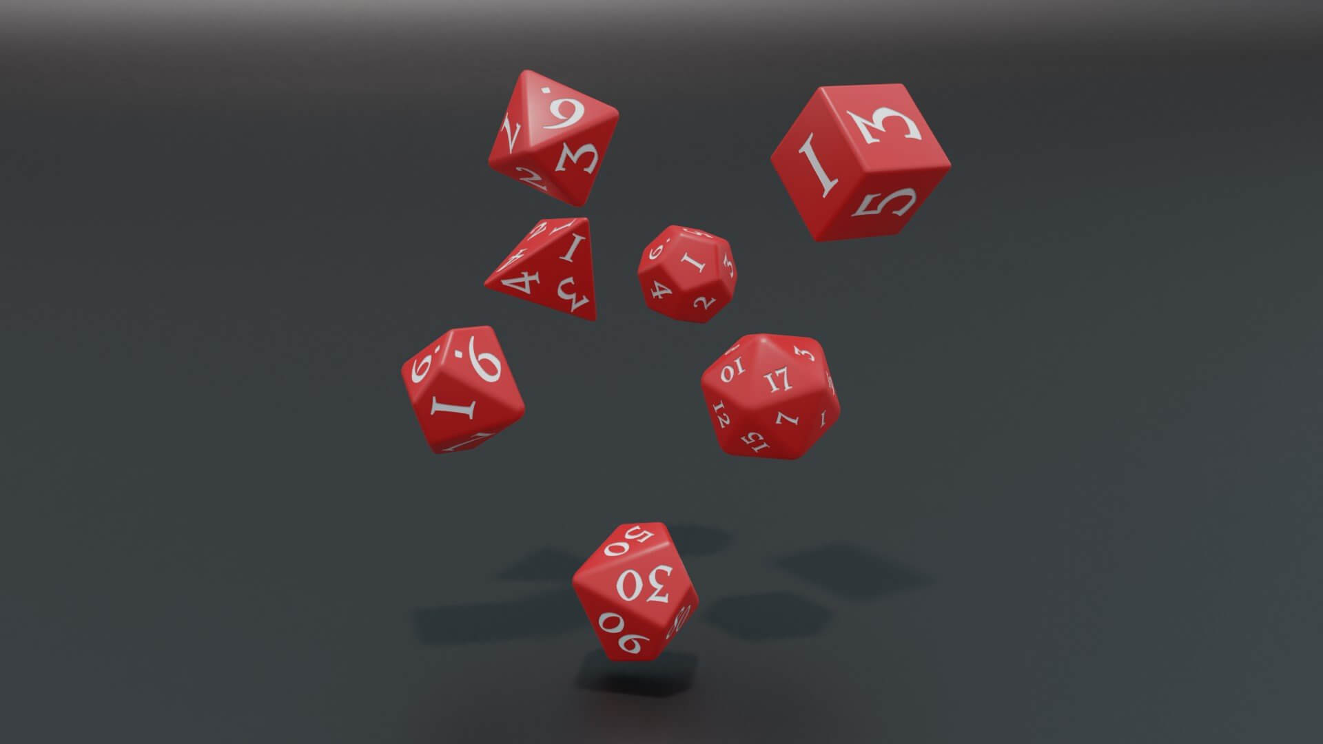 RPG Dice Asset Red - 3D Model by estchho
