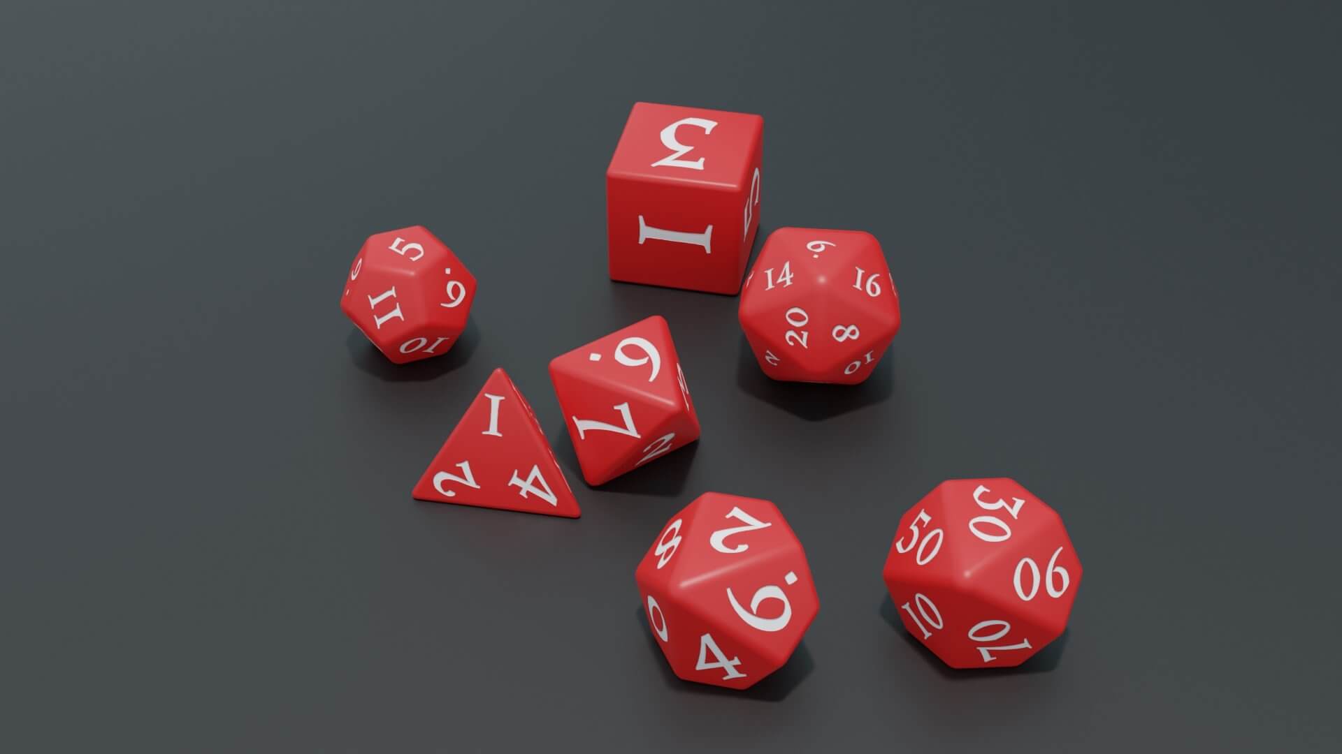 RPG Dice Asset Red - 3D Model by estchho