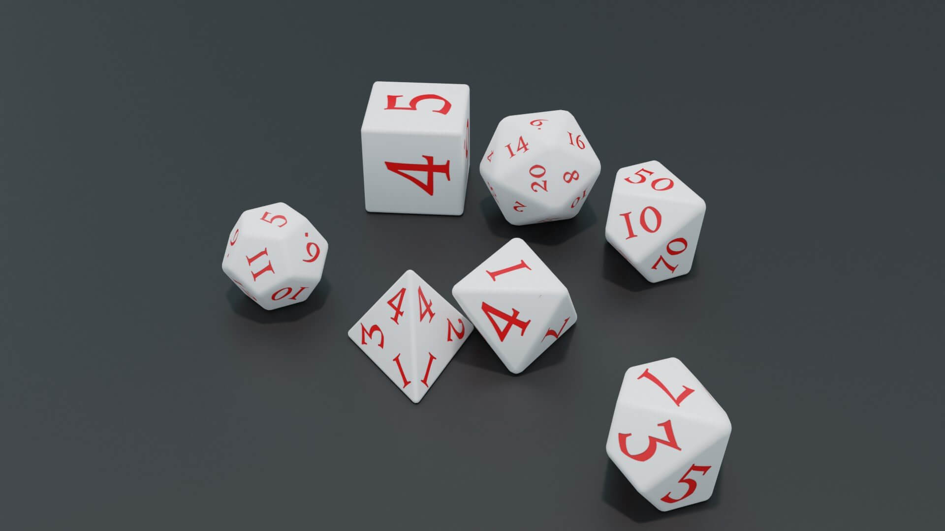 RPG Dice Asset White - 3D Model by estchho