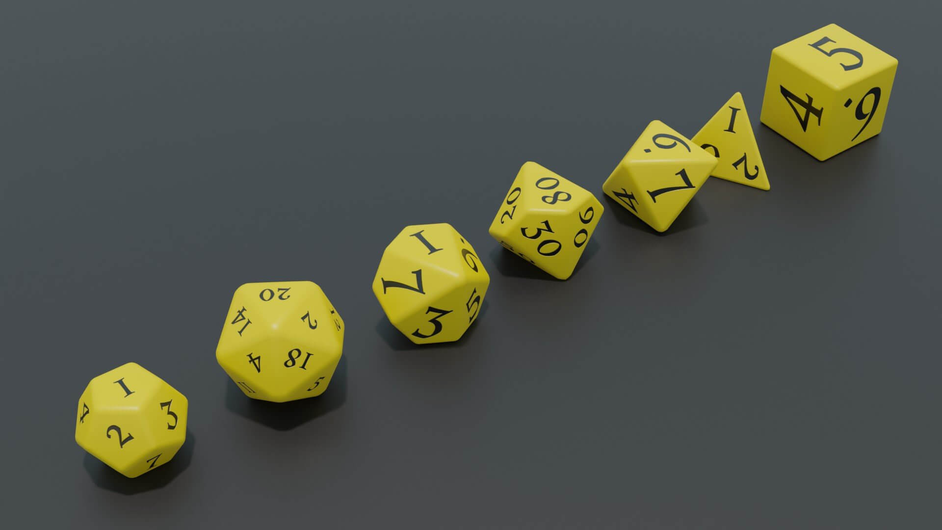 RPG Dice Asset Yellow - 3D Model by estchho