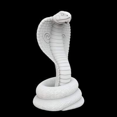 Coiled Cobra Snake Statue 3D Print Model by estudiocog
