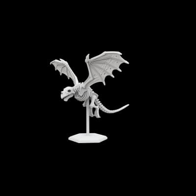 Flying Skeleton Dragon with Spread Wings 3D Printable Model by estudiocog