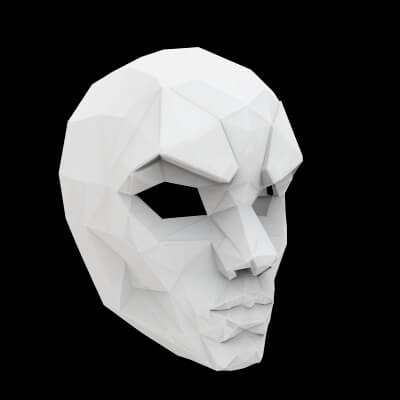 Low Poly Face Mask 3D Print Model Decorative Mask by estudiocog