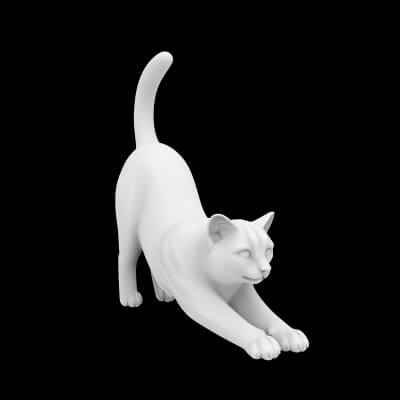 Playful Cat Stretch - 3D Model by estudiocog