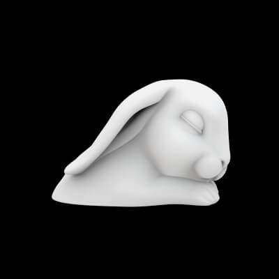 Sleeping Bunny Sculpture 3D Printable Model by estudiocog