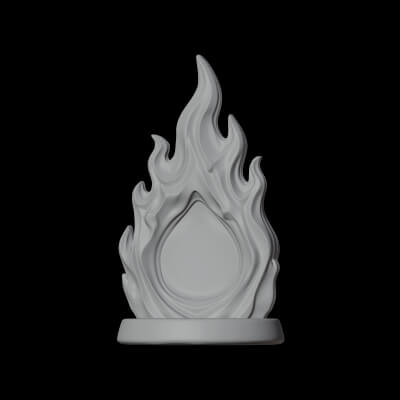 Wall of Fire Spell Effect Decoration 3D Print Model Fantasy by estudiocog