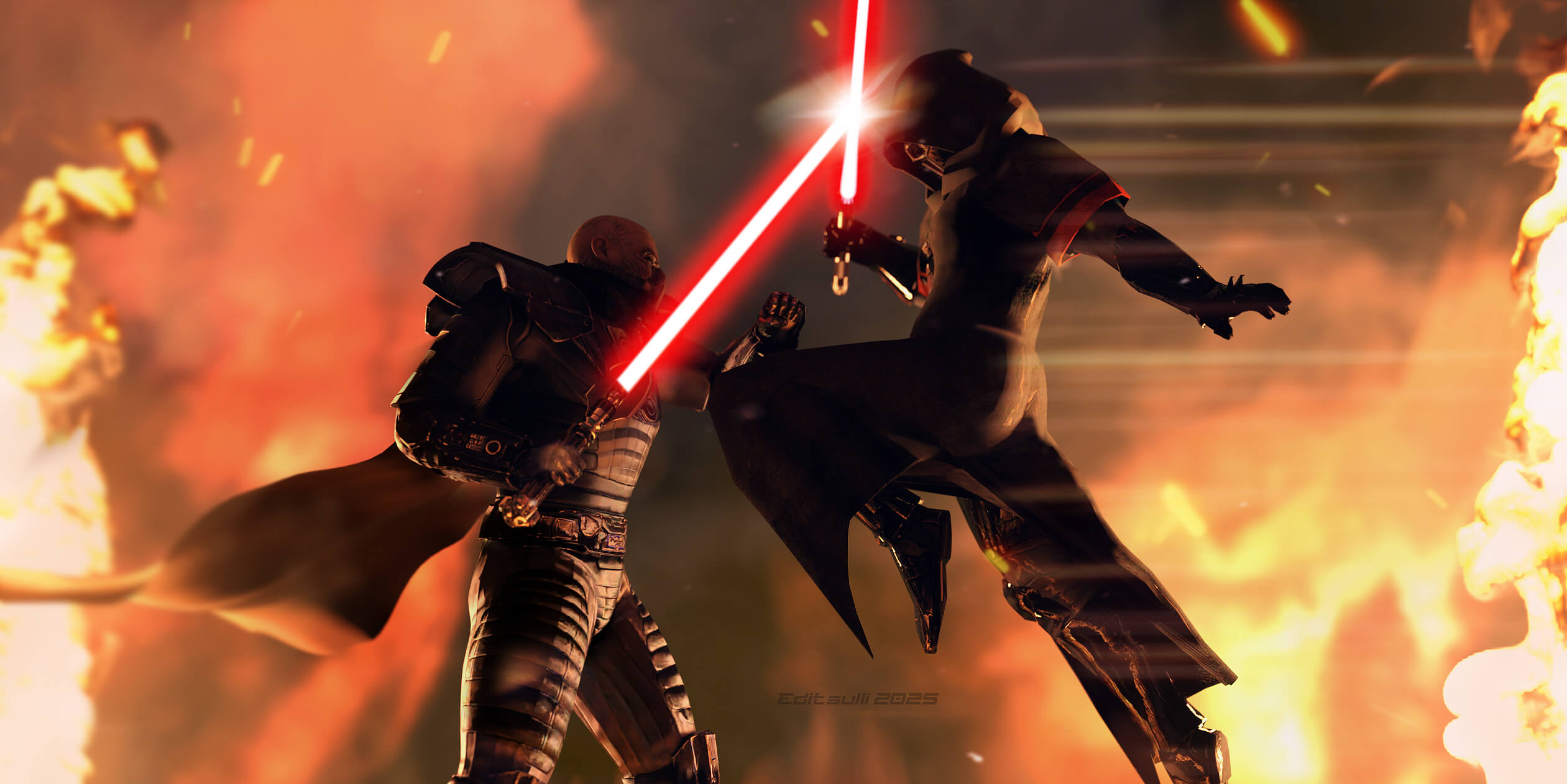 Adraas vs Malgus 3D Render, Digital Art by ESulli