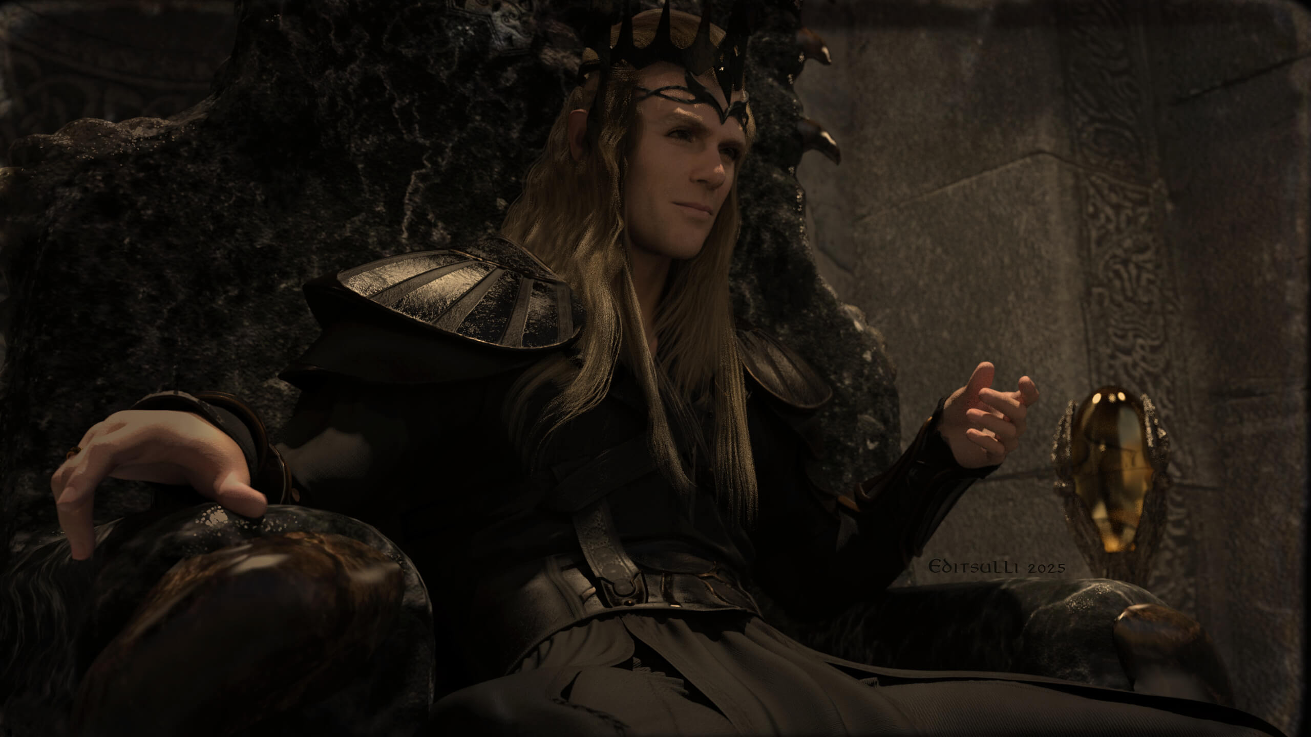 Annatar on the Throne 3D Render, Digital Art by ESulli