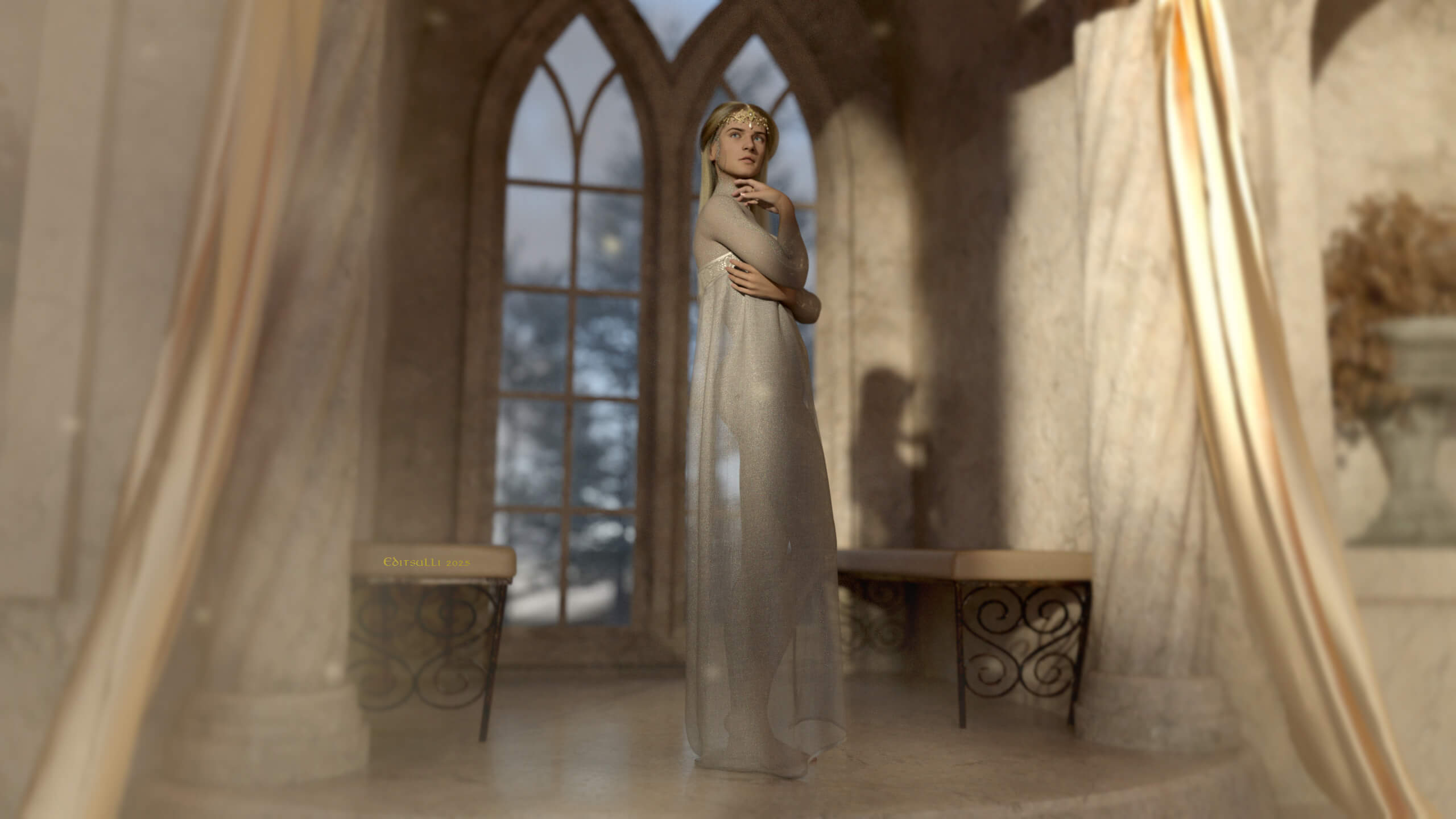 Galadriel at Home 3D Render, Digital Art by ESulli
