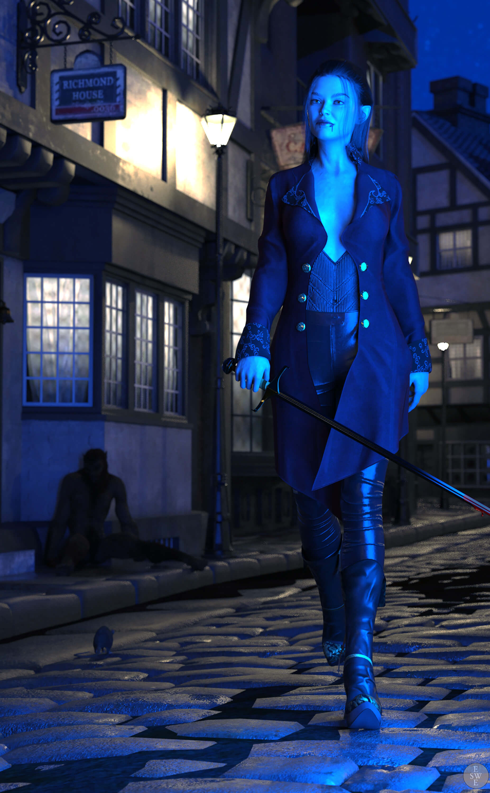 Silver blade 3D Render, Digital Art by Eswe