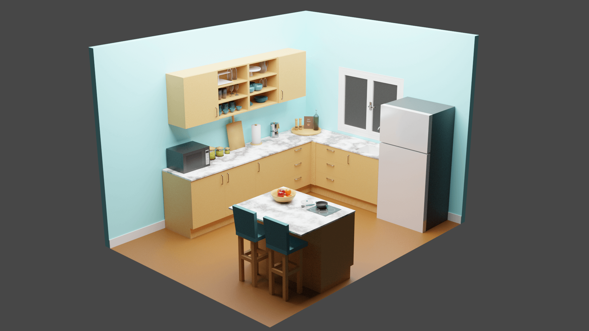 Doll Kitchen 3D Model Cycles 3D Render by Evelyns 3D Creations