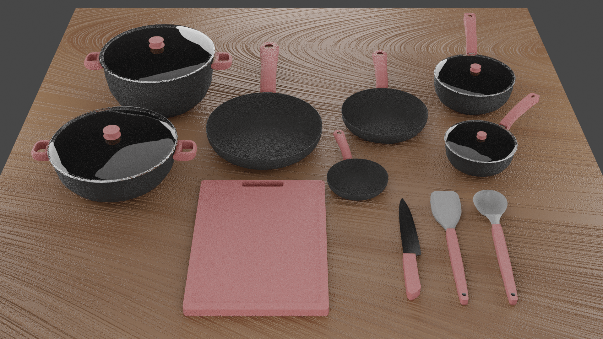 Kitchen Cookware Set 3D Render by Evelyns 3D Creations