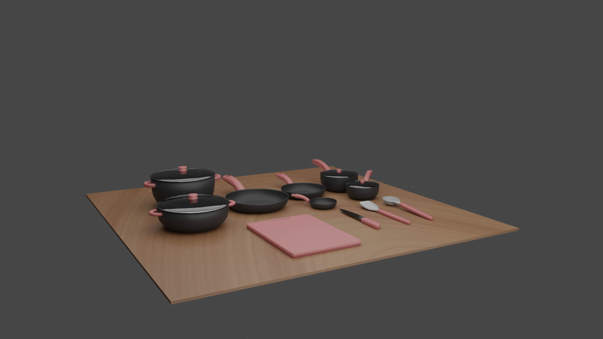 Kitchen Cookware Set - 3D Model by Evelyns 3D Creations