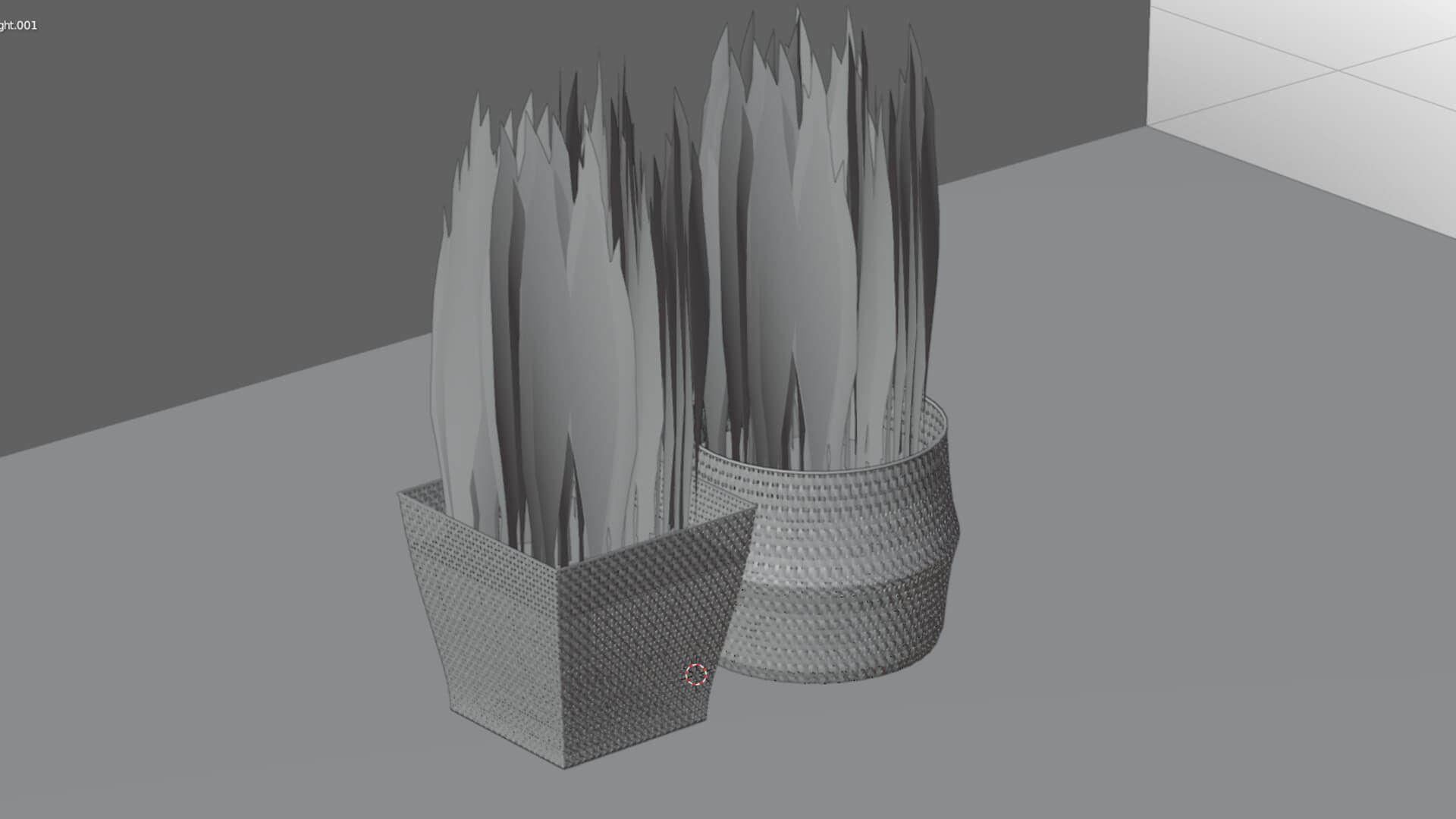 Wicker Flower Baskets Set - 3D Model by Evelyns 3D Creations