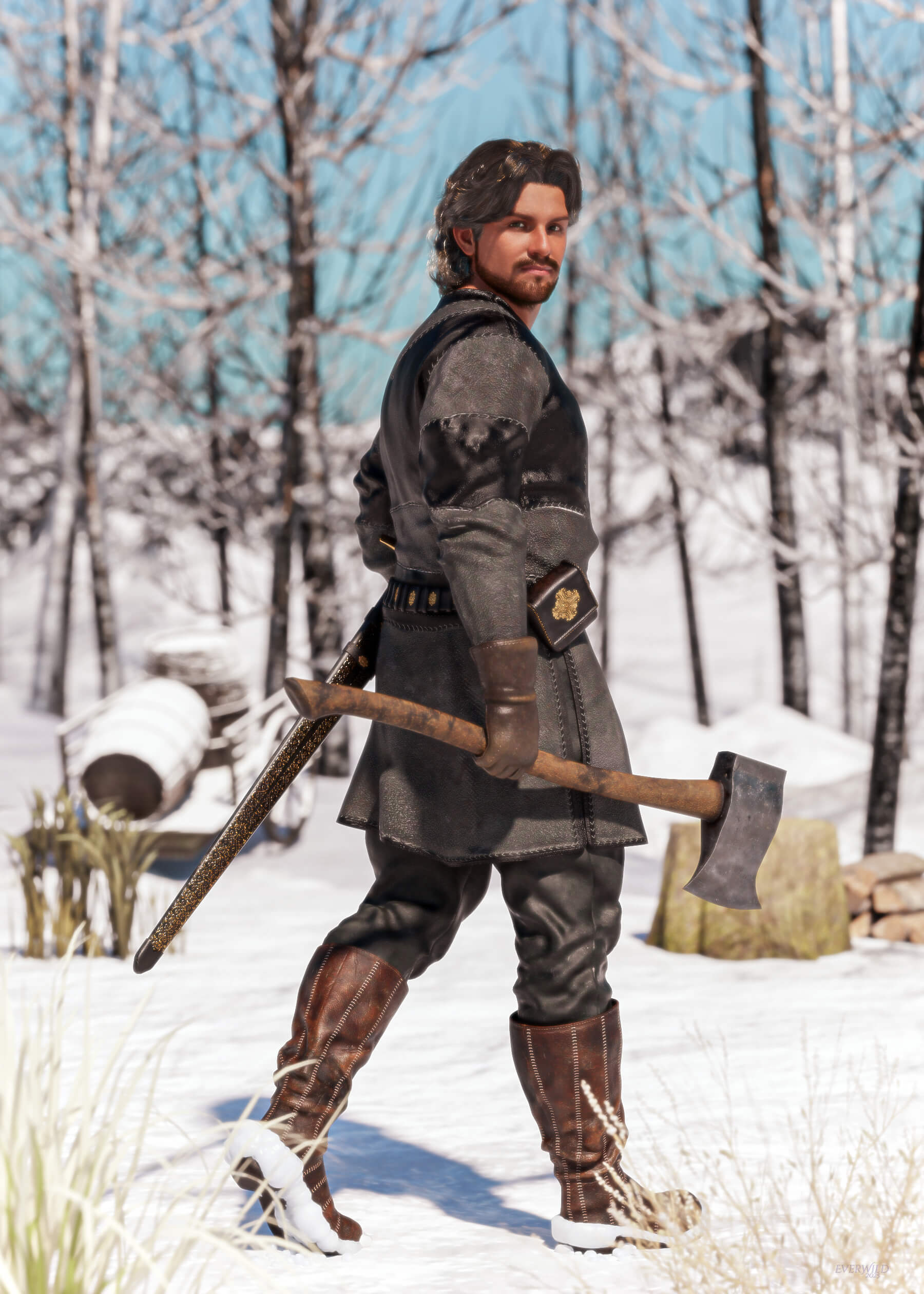 Snow Day 3D Render, Digital Art by Everwild