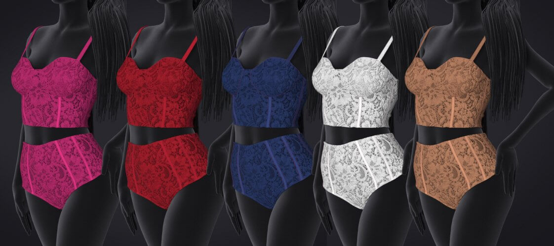 Lingerie Set 5 3d Model By Evgenia