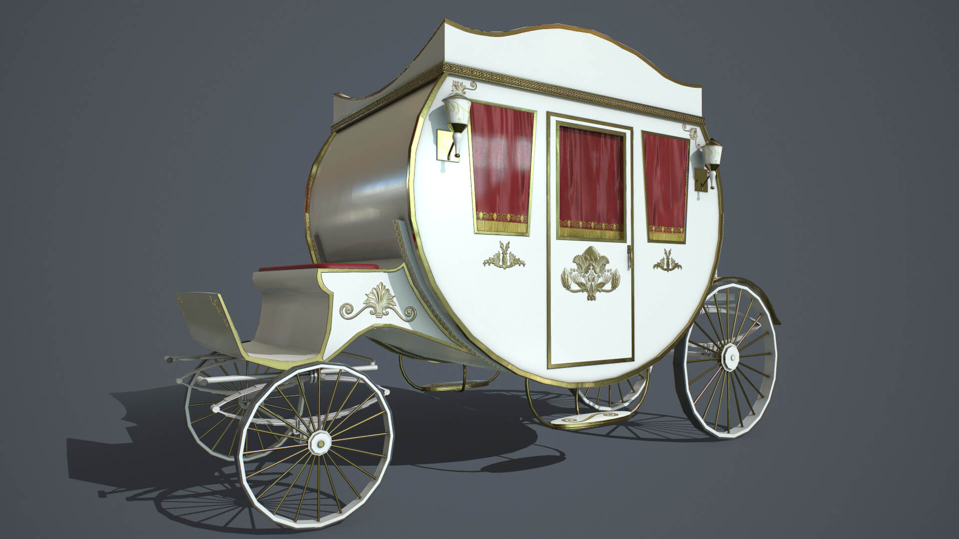 Antique Carriage PBR - 3D Model by Evrika