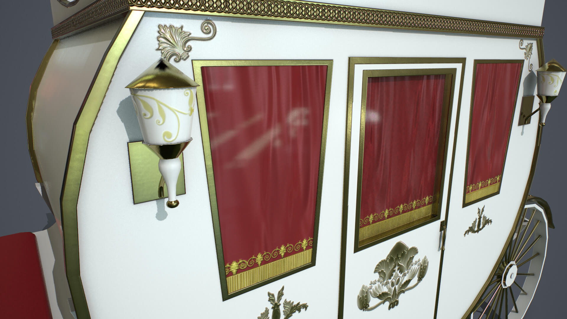 Antique Carriage PBR - 3D Model by Evrika