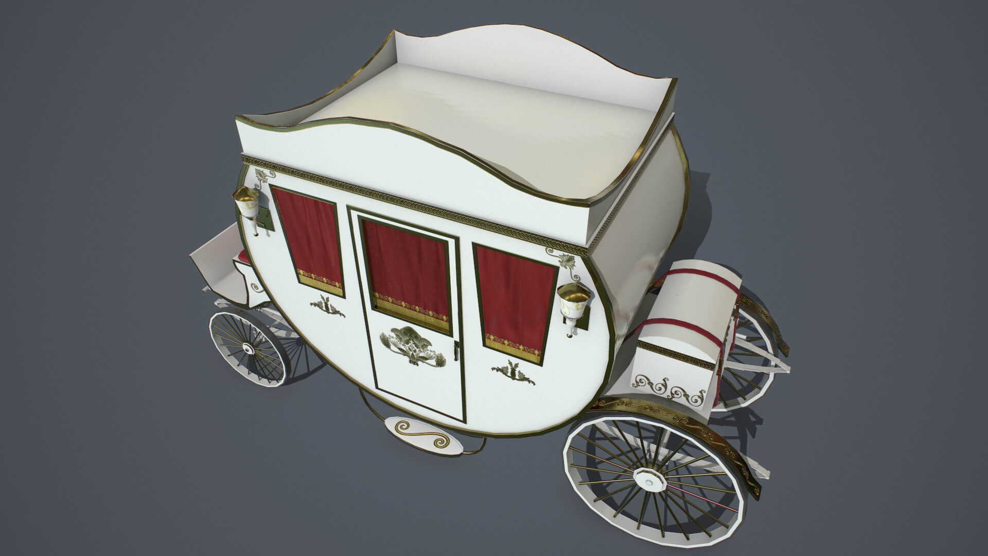 Antique Carriage PBR - 3D Model by Evrika