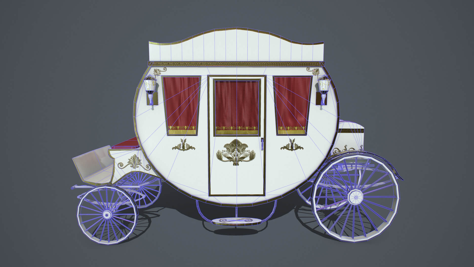 Antique Carriage PBR - 3D Model by Evrika