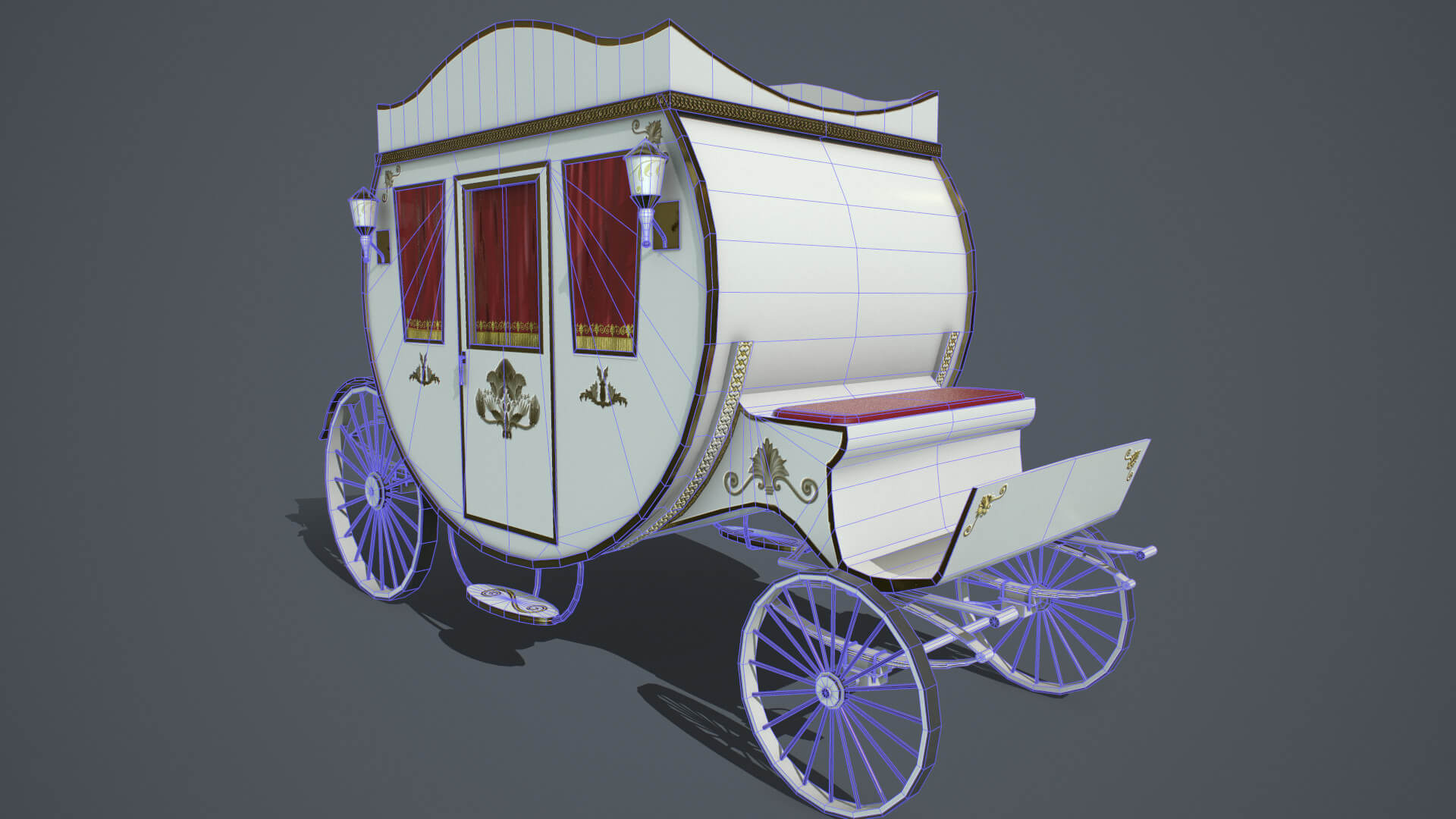 Antique Carriage PBR - 3D Model by Evrika