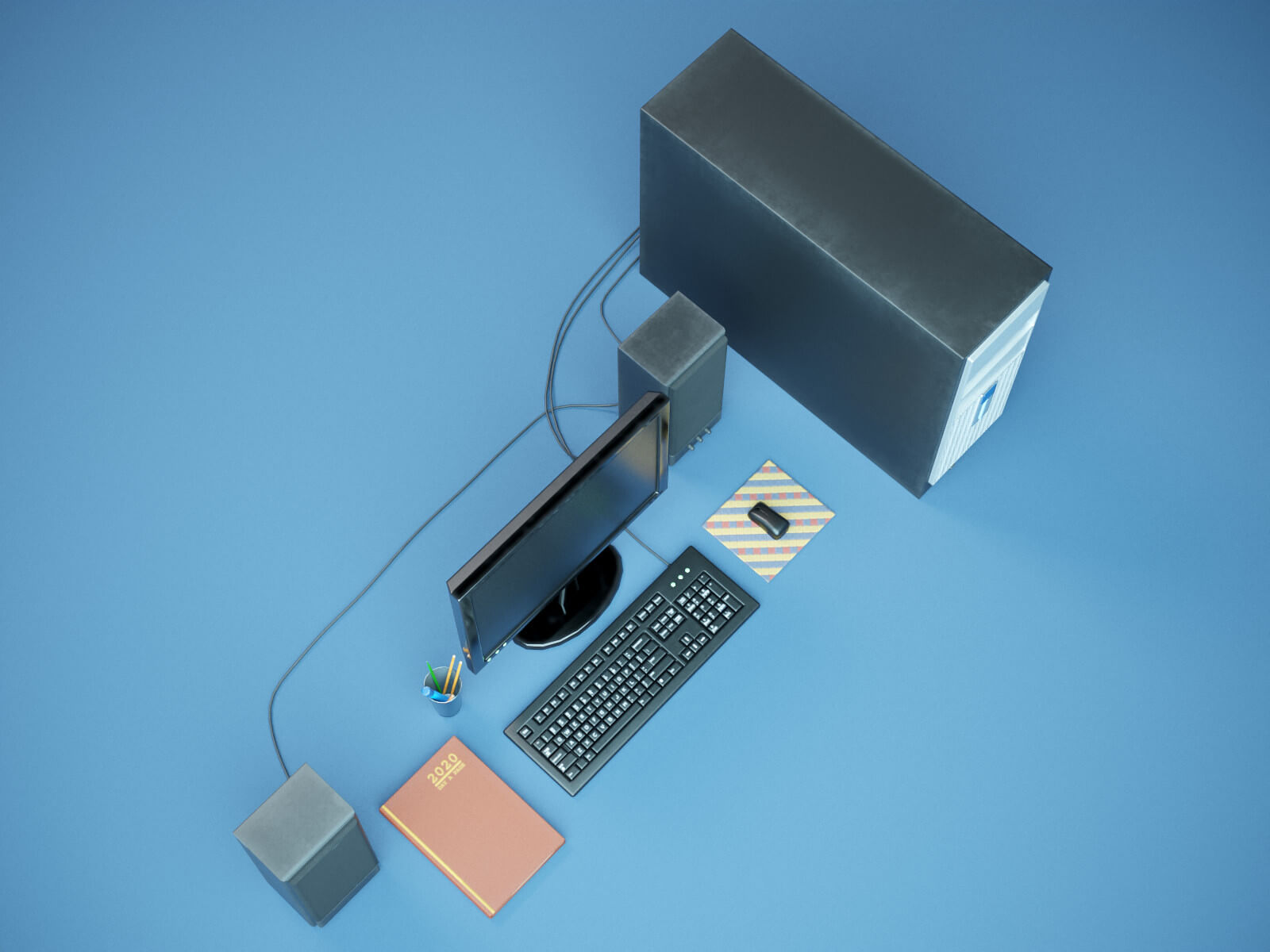 Computer PBR Computer - 3D Model by Evrika