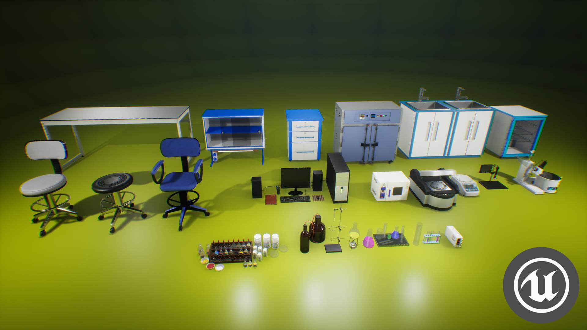 Laboratory Pack PBR - 3D Model by Evrika