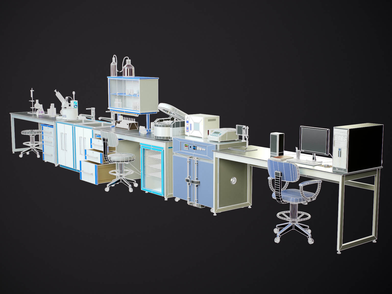 Laboratory Pack PBR - 3D Model by Evrika