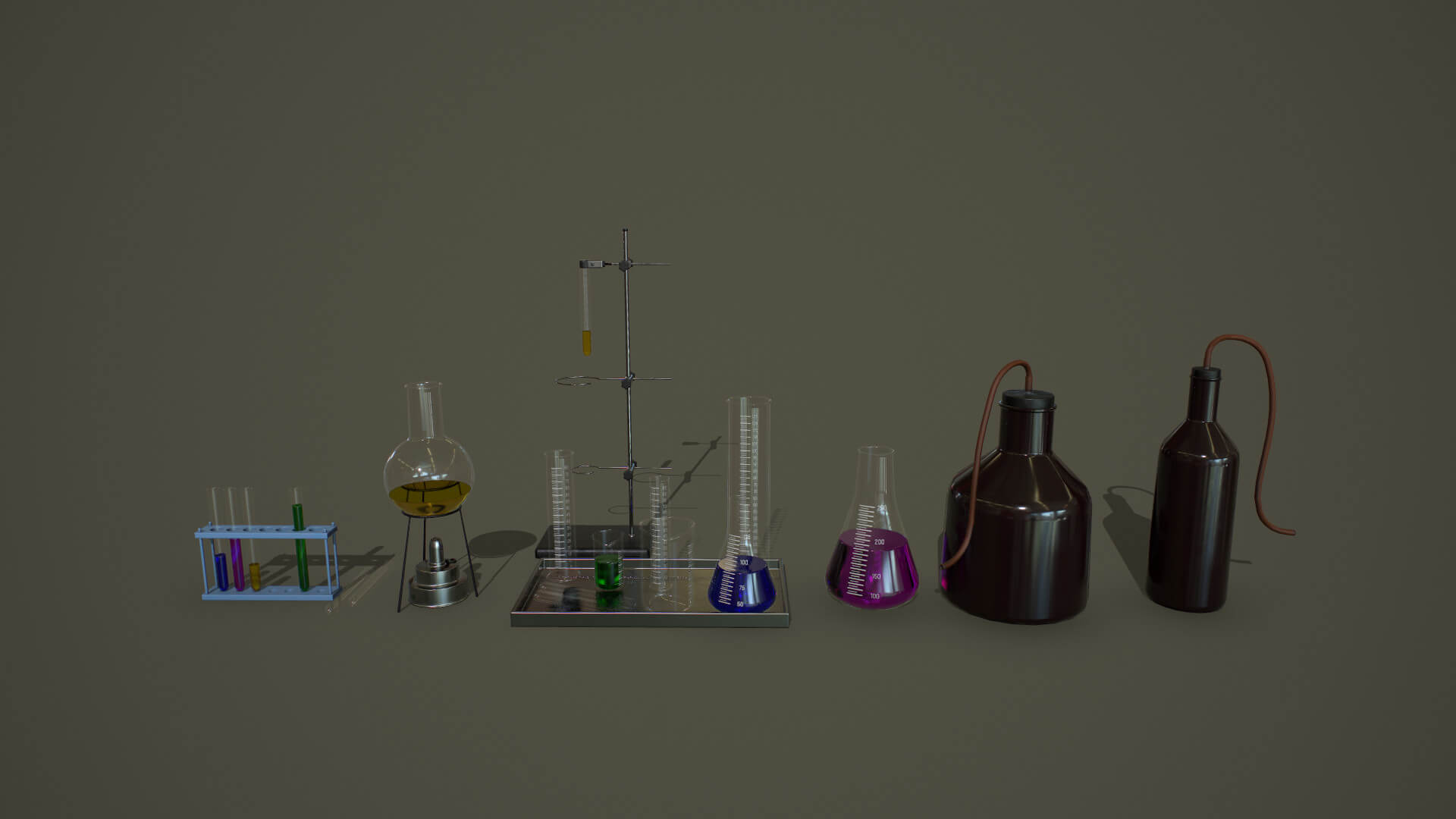 Laboratory Glassware PBR - 3D Model by Evrika
