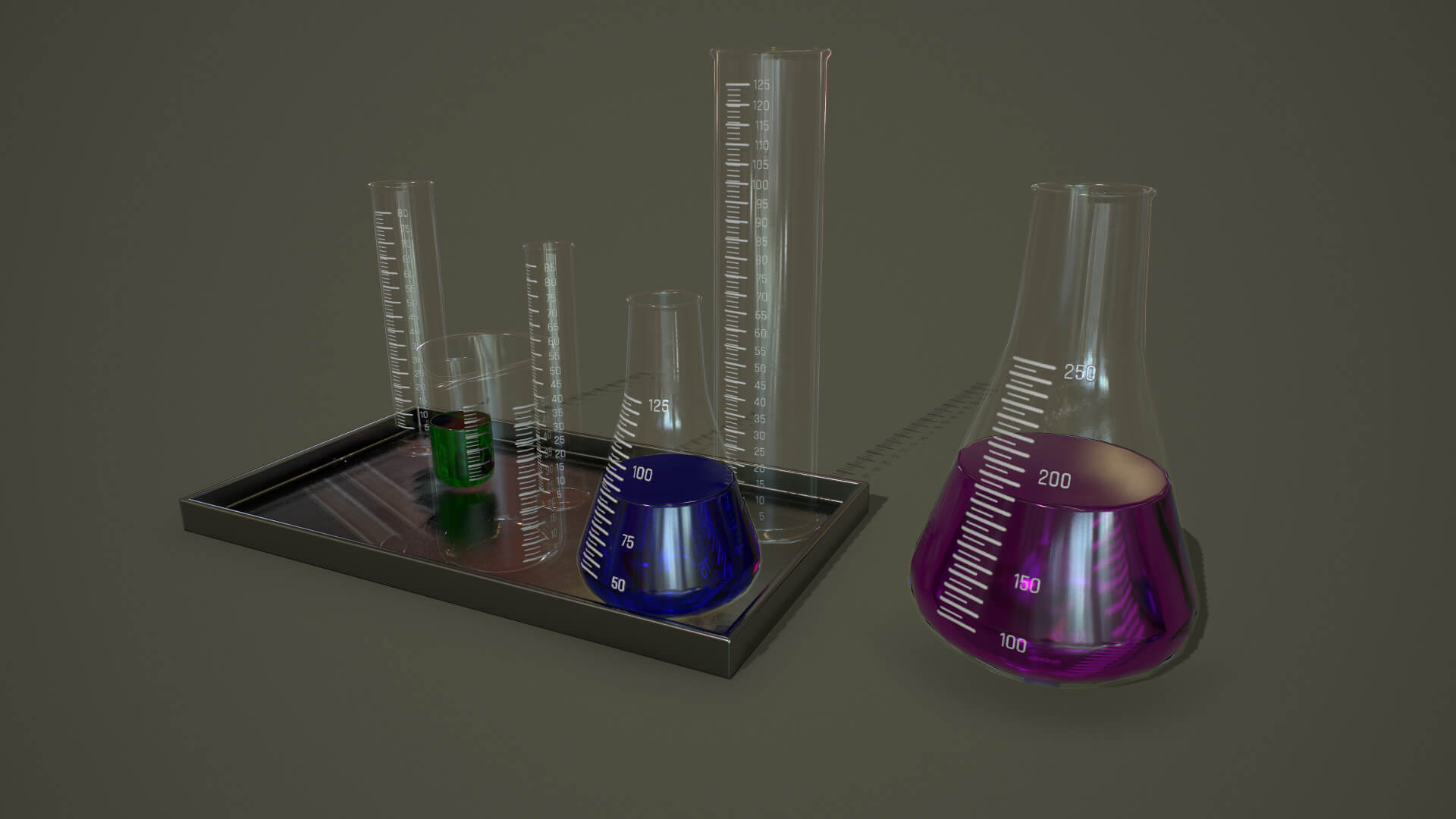 Laboratory Glassware PBR - 3D Model by Evrika