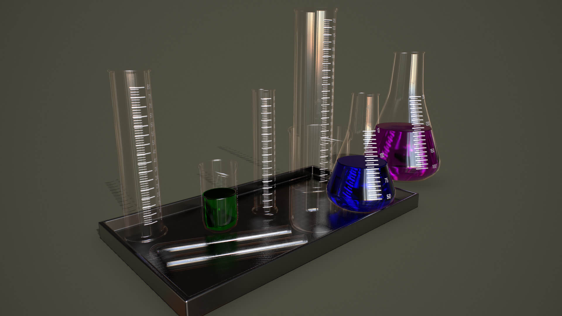 Laboratory Glassware PBR - 3D Model by Evrika