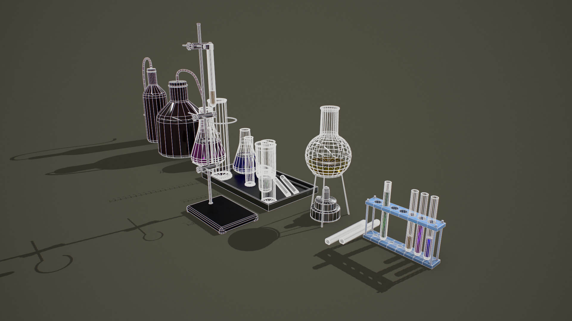 Laboratory Glassware PBR - 3D Model by Evrika