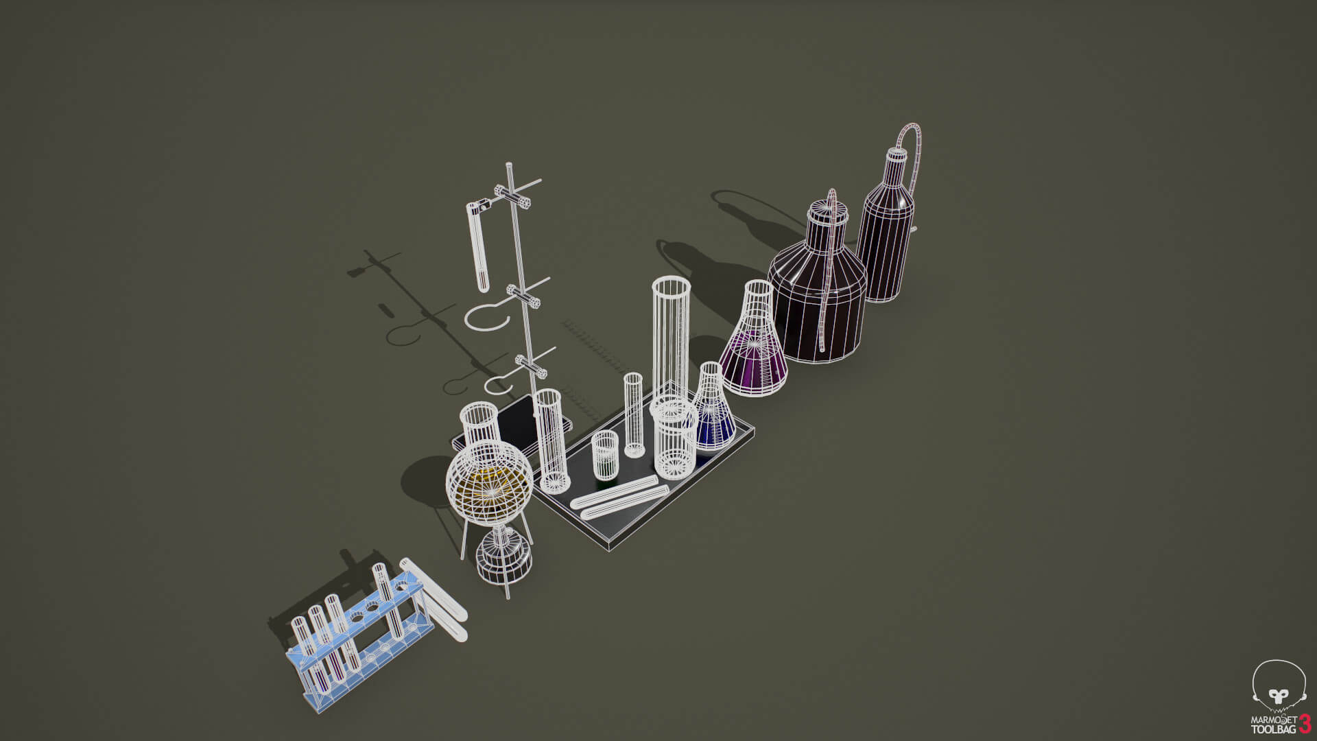 Laboratory Glassware PBR - 3D Model by Evrika