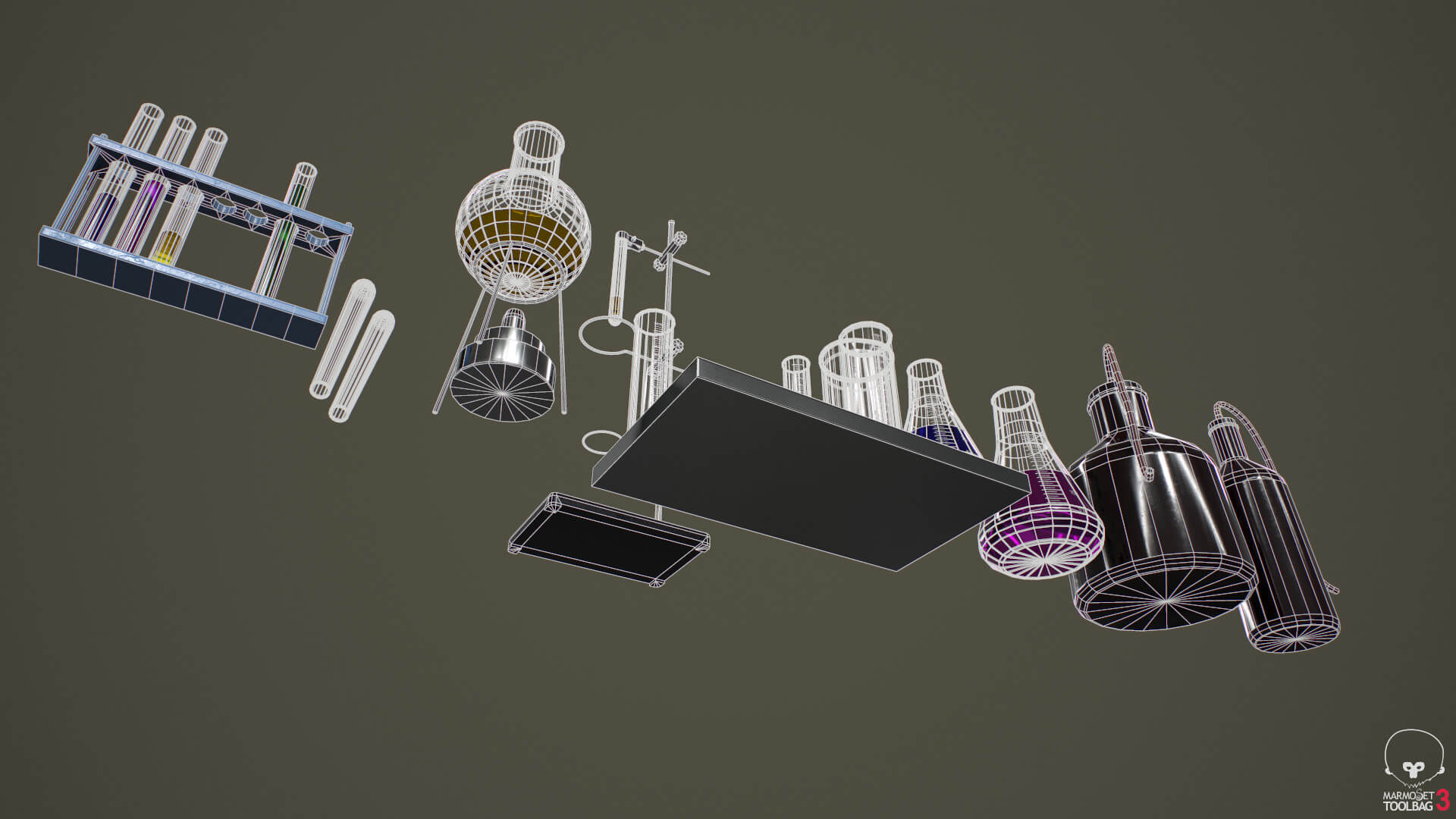 Laboratory Glassware PBR - 3D Model by Evrika