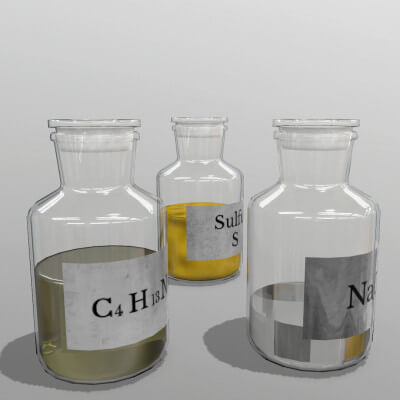 Laboratory Reagents PBR - 3D Model by Evrika