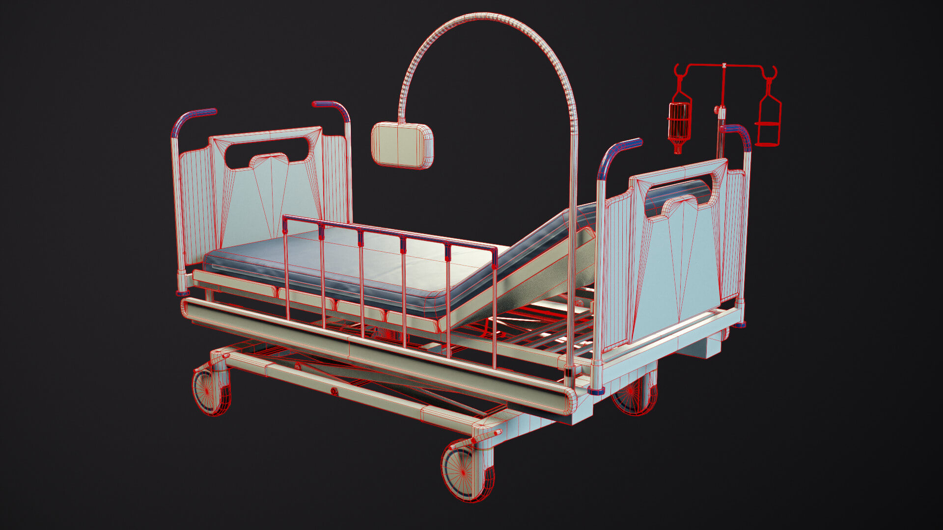 Medical Bed PBR - 3D Model by Evrika